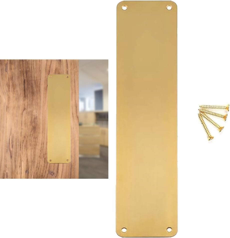 Victorian Polished Brass Door Push Plate – 300mm x 75mm Finger Plate ...