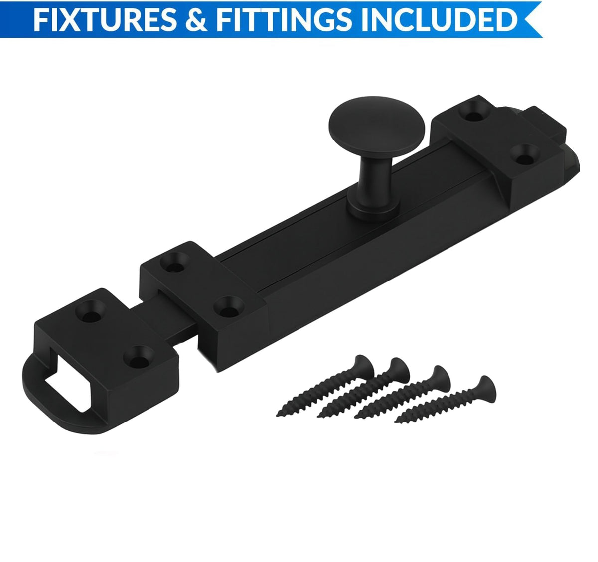 Matt Black Door Bolt 4" (100mm) – Modern Sliding Tower Bolt for ...