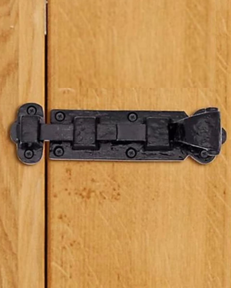 Scroll Style Door Bolt Black Ironmongery – Traditional Wrought Iron Sl ...