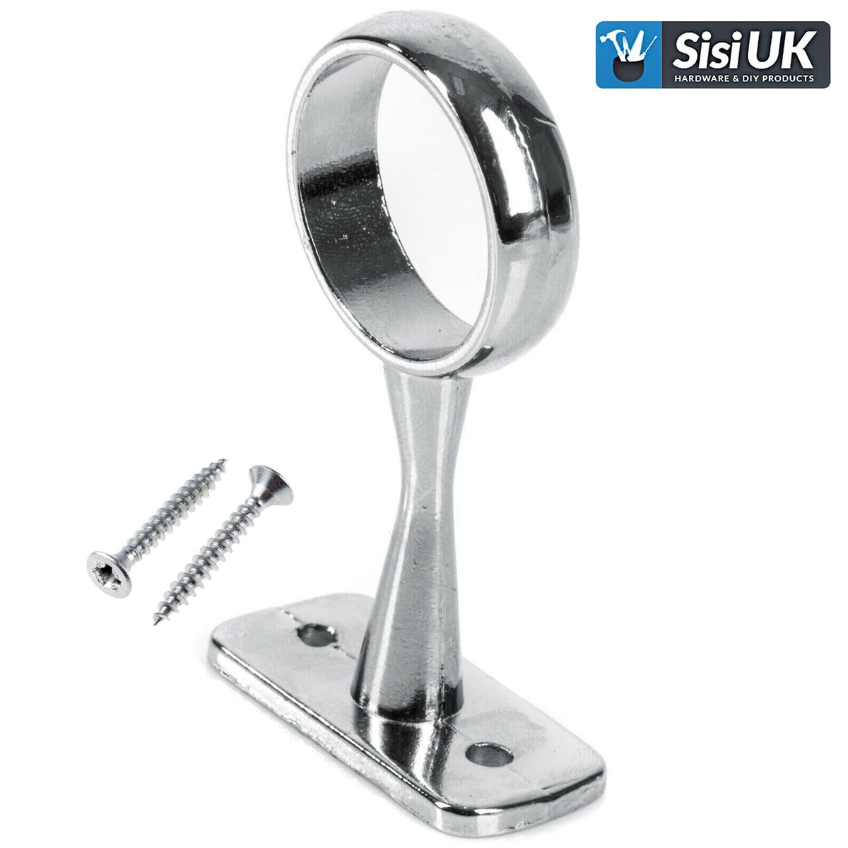 Chrome Wardrobe Rail Fittings – Supports for 19mm & 25mm Round Tubes ...
