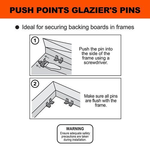 Fletcher Push Points 50, 100 Glazing Picture Frame Framing Glass Glazi ...