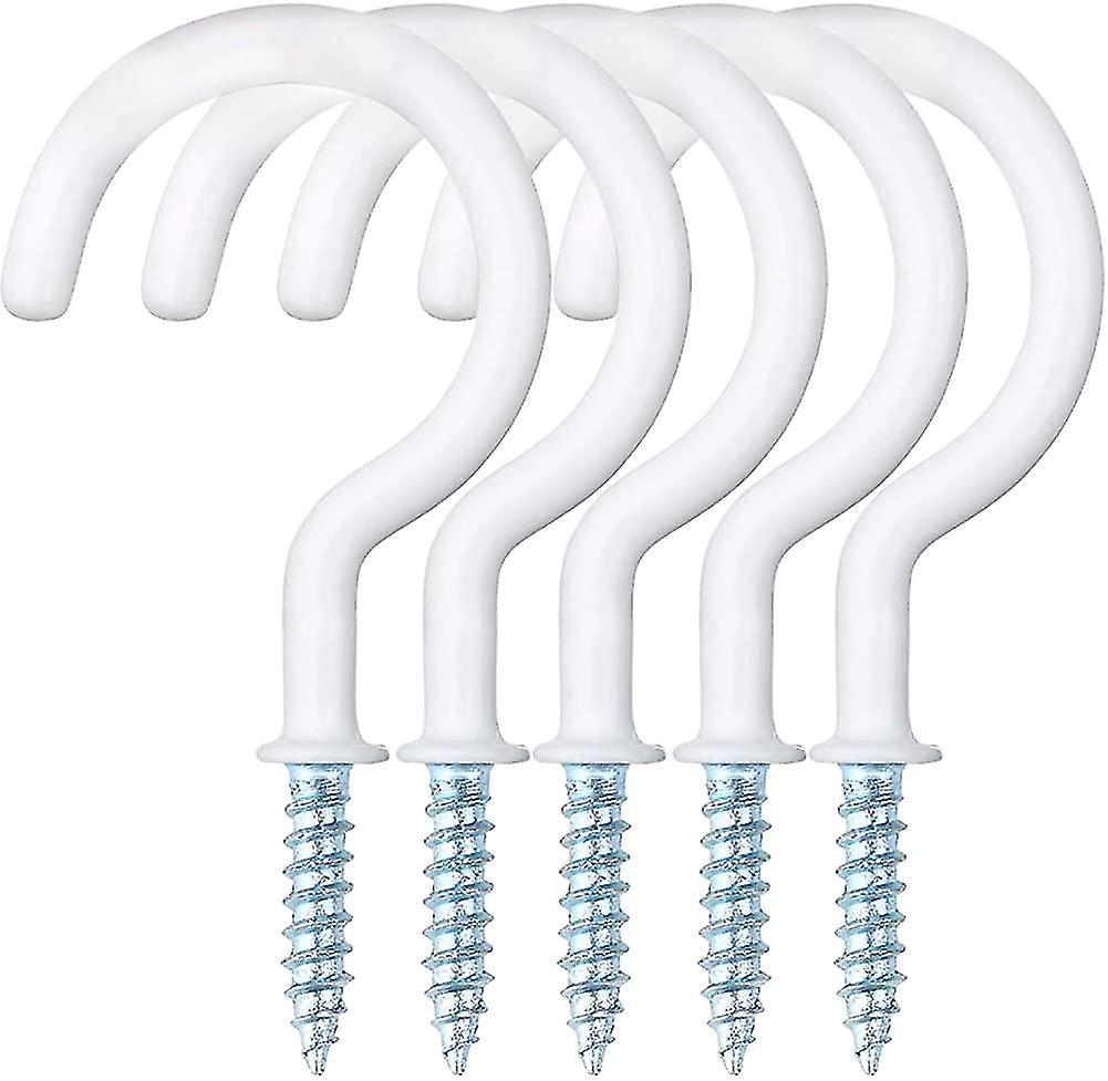 White Plastic Cup Hooks – Screw-In Wall Hooks for Hanging – Sisi UK Ltd