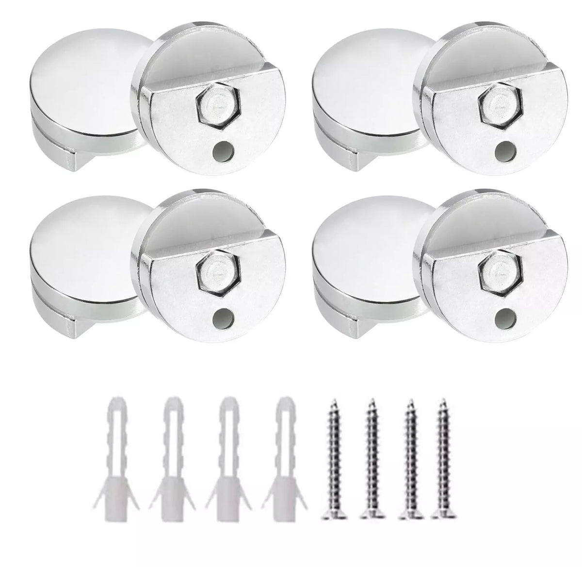 4-Piece Mirror Hanging Fixing Kit – Half Wall Clips for Frameless Glas ...